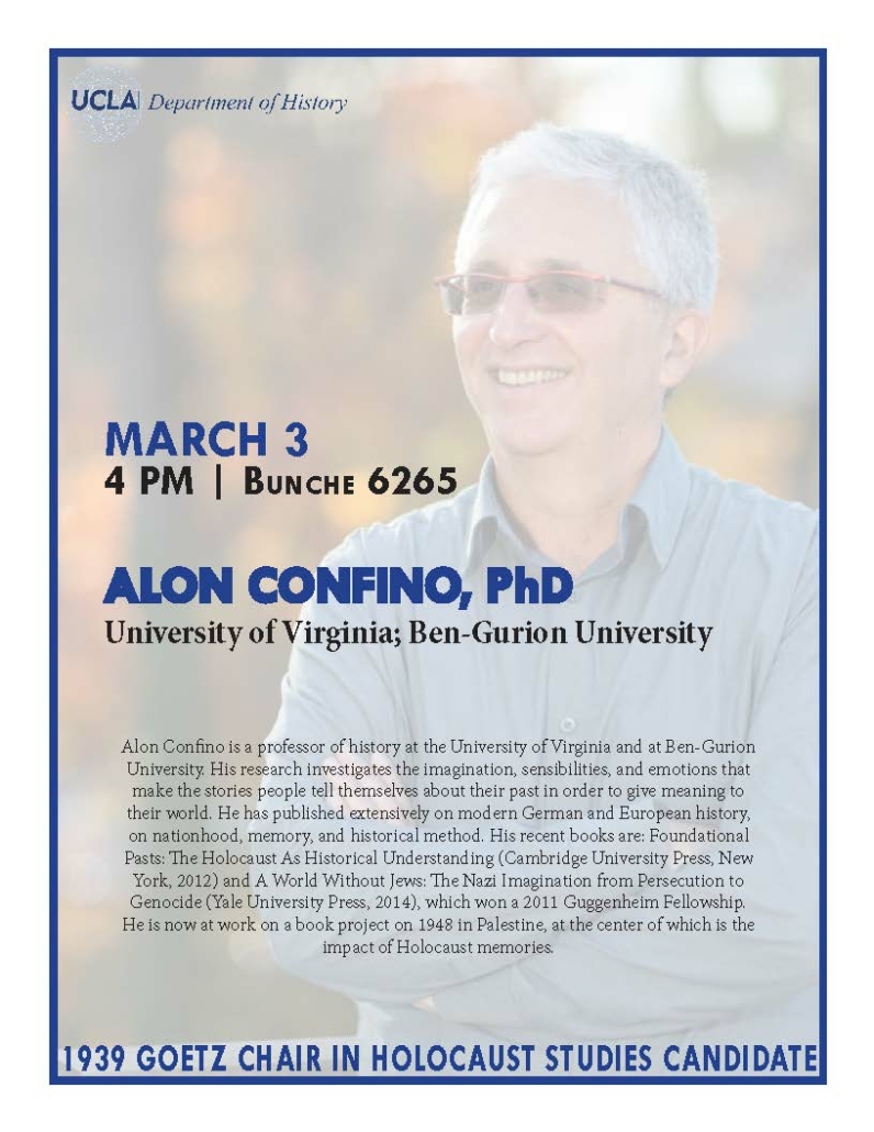 Alon Confino A World With And Without Jews Some Thoughts On