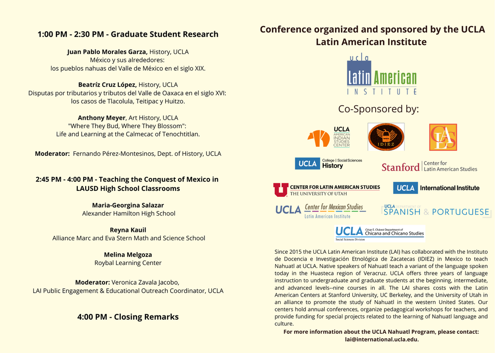 4th Annual Nahuatl Conference at UCLA - UCLA Department of History
