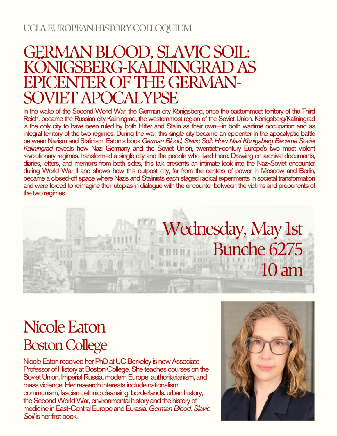 European History Colloquium: Nicole Eaton, Boston College - UCLA History Department
